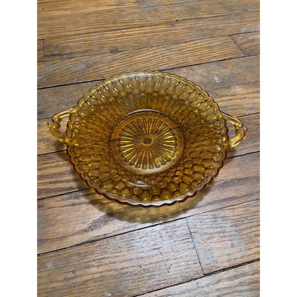 Accents | Vintage Indian Amber Honeycomb Glass Dish | Poshmark